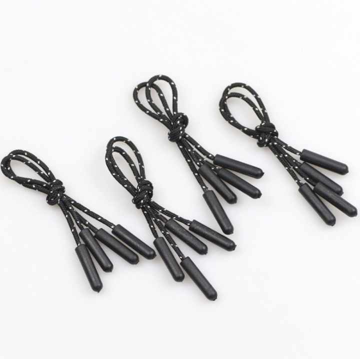 Wholesale Round Silicone Cord Zipper Pullers with Plastic Ends Custom ...