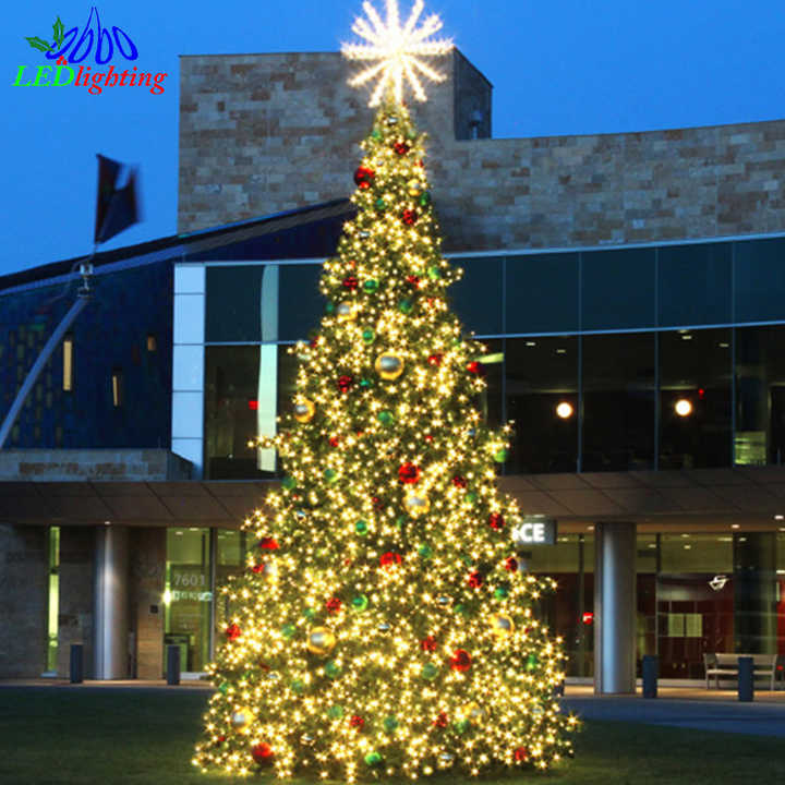 OEM custom 20ft outdoor large led metal christmas branch balls motif ...