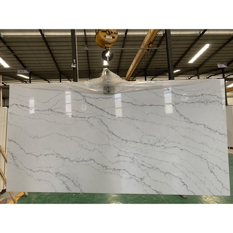 SH8207 Custom Engineered White Alabaster Artificial Quartz