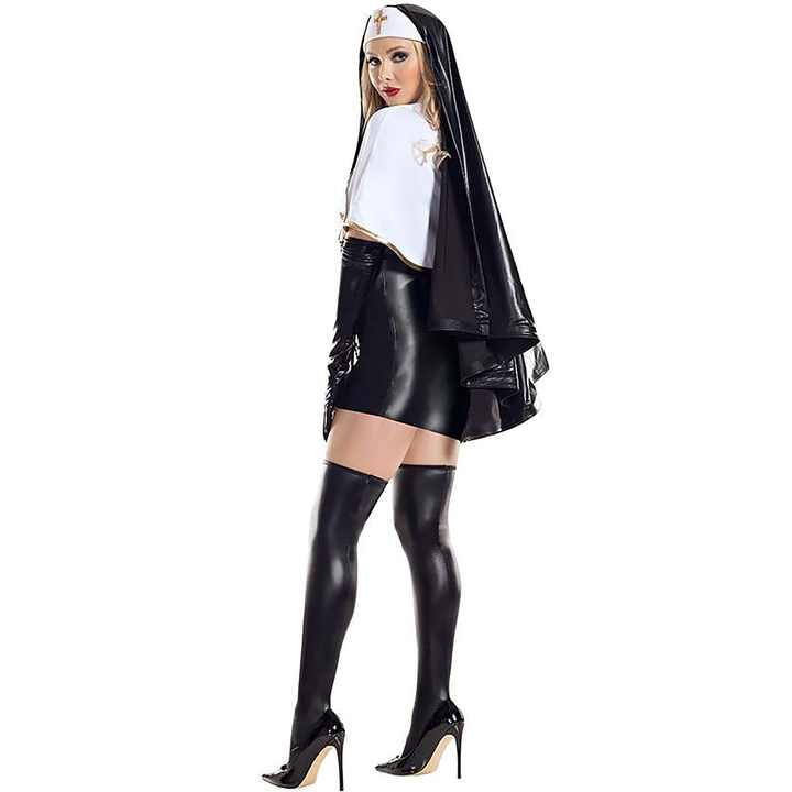 Sexy Nun Costume - Latest Design in Metallic Patent Leather