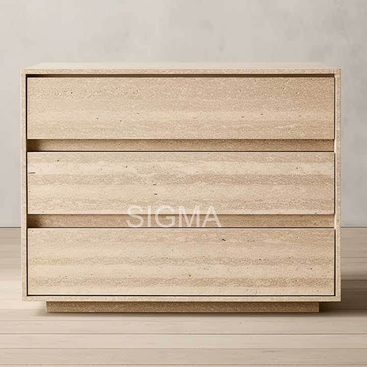 Sigma Modern Minimalist Oak Wood Bed Set Hand Carved Solid Natural ...