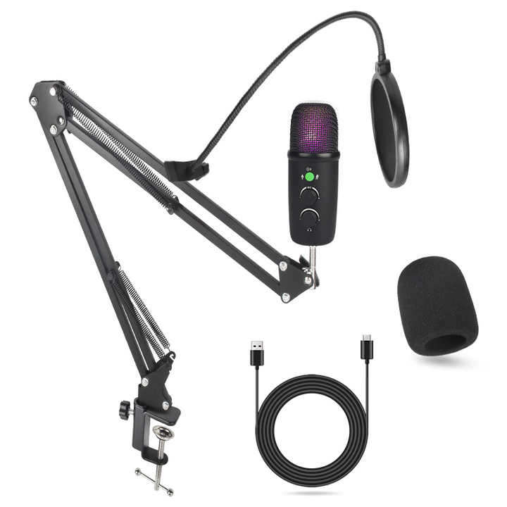 2024 New Arrival BM-502-B 14mm Diaphragm USB Wired RGB Condenser Gaming ...