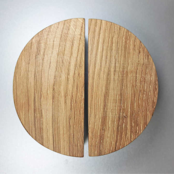 Solid Wood Half Round Handle for Wardrobe Door - Decoleader