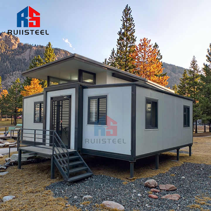 RUIISTEEL 20ft 40ft Luxury Modern Prefab Villa Insulated Portable Expandable Container House 2 3 ...