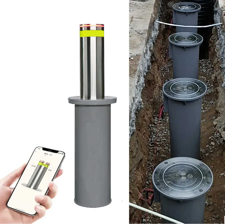 Road Traffic Stainless Bollards Post Parking Barrier Pop up Retractable ...