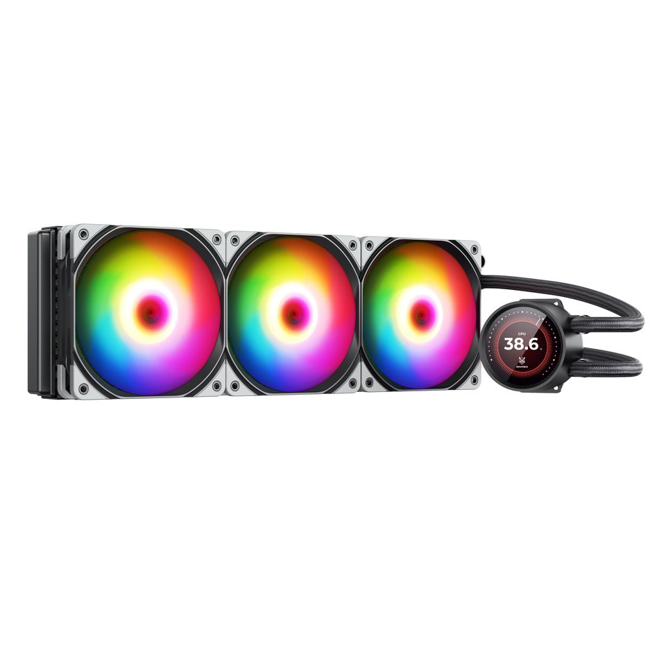 High-Tech 360mm AIO Water Cooler Animated Display for Graphics Card ...