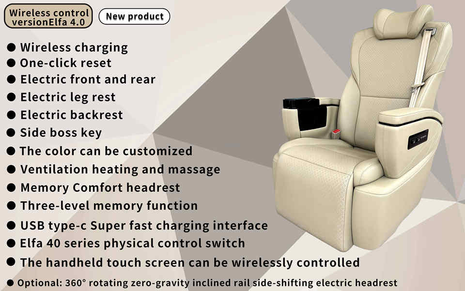 Luxury Van Car Seat Custom VIP Electric Heating Massage Reclining Car ...