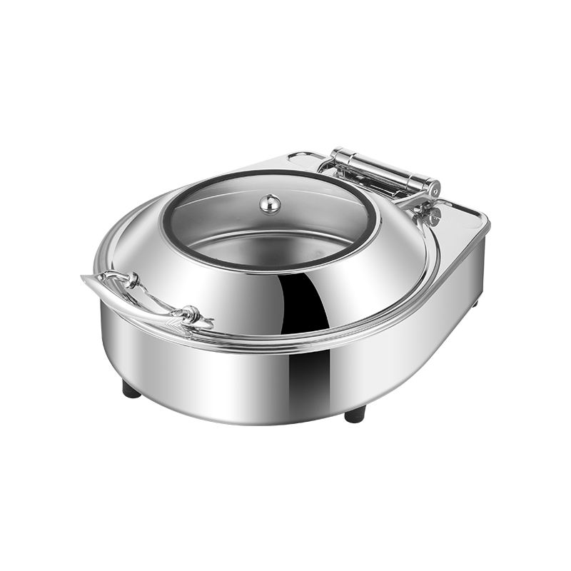 6L Stainless Steel Top Round Clamshell Chafing Dish Warmer Hotel Buffet ...