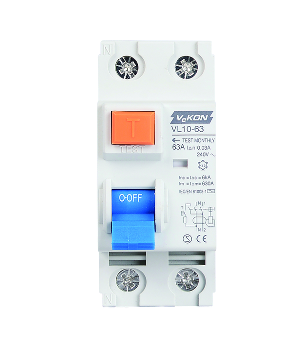 1P RCCB Miniature Circuit Breaker with 25A 16A 20A Rated Current 400V ...