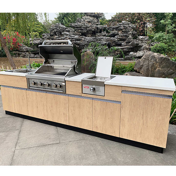 Custom Luxury Outdoor Garden Kitchen Cabinets with Sink