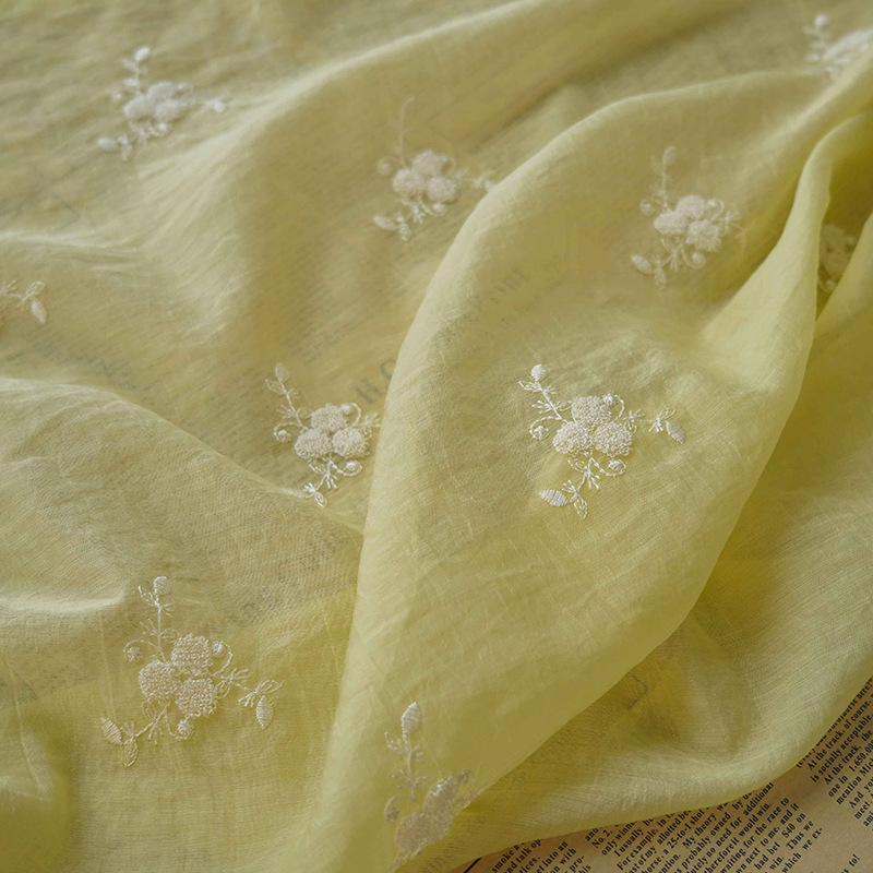 Embroidered Chiffon Fabric - Elegant New Design 2025
