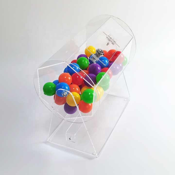 Transparent Raffle Barrel Ticket Luckydraw Spinner Rotating Clear ...