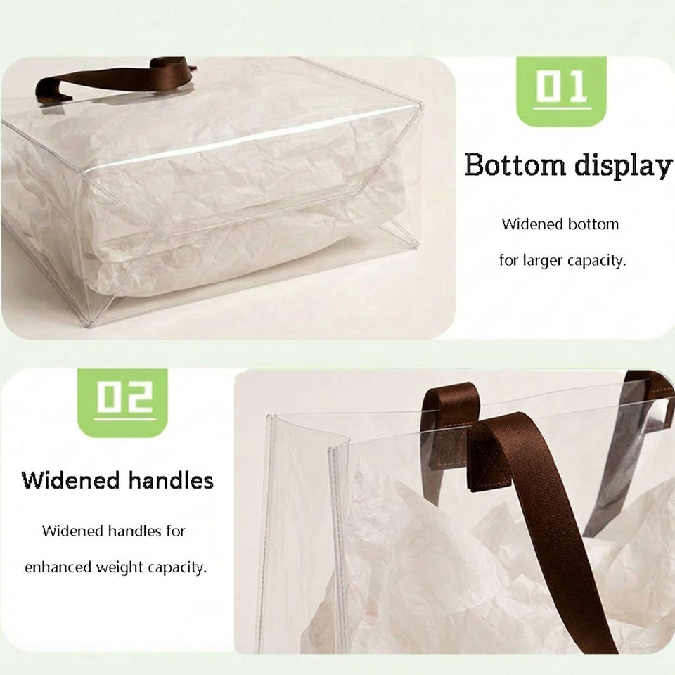 Custom Size Color Transparent PVC Tote Bags with Brand Logo Print ...