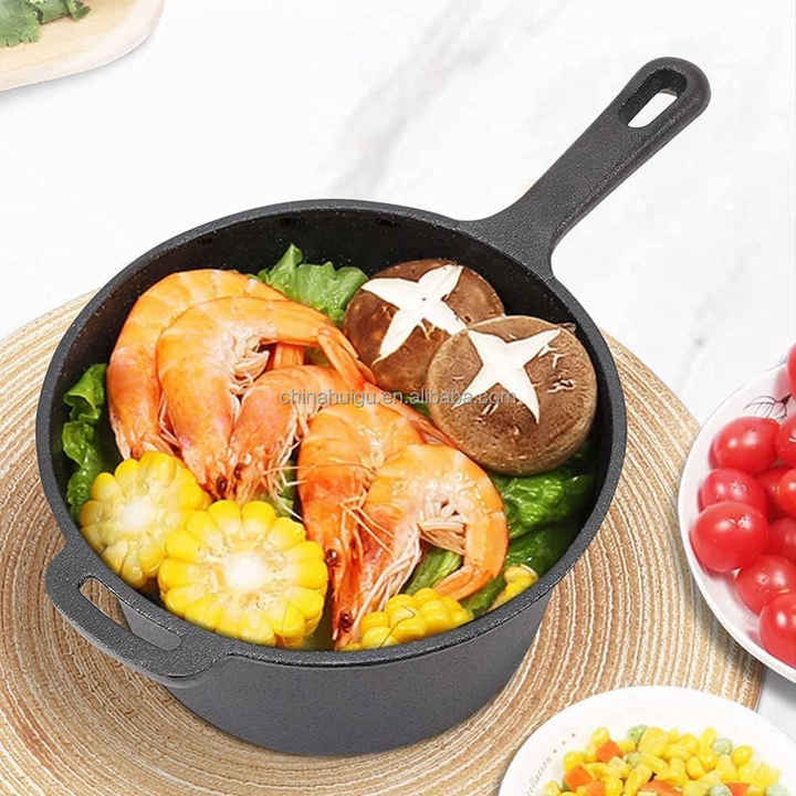 Kitchen Utensils Cast Iron Micro Pressure Cooker Pot Pre Seasoned Round ...