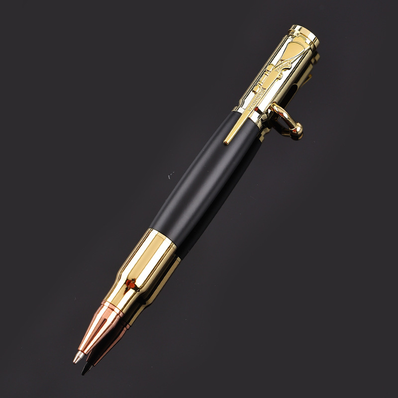 Gun Bullet Gold Pens Outdoor Cool Man Tactical Gift Box Brass Casing ...