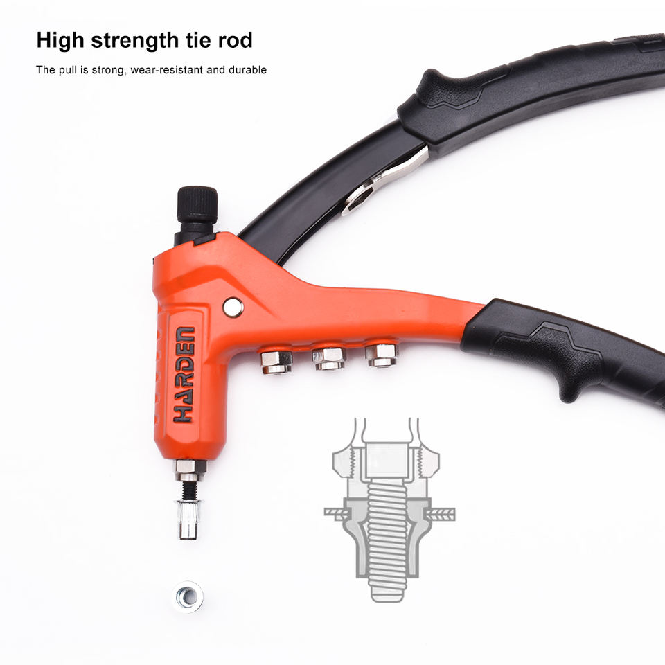 HARDEN 9" Hand Rivet Nut Gun 610140 - Durable Aluminum Tool for ...
