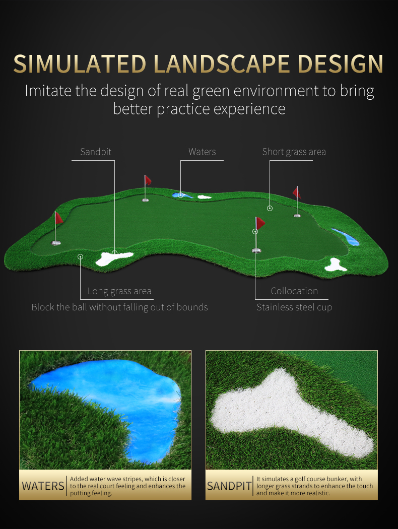 PGM GL016 customized 18 hole golf practice putting mat-企业官网