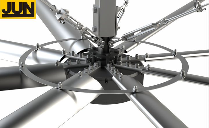 8-Foot PMSM HVLS Industrial Ceiling Fan with 8 Blades and Core Motor ...