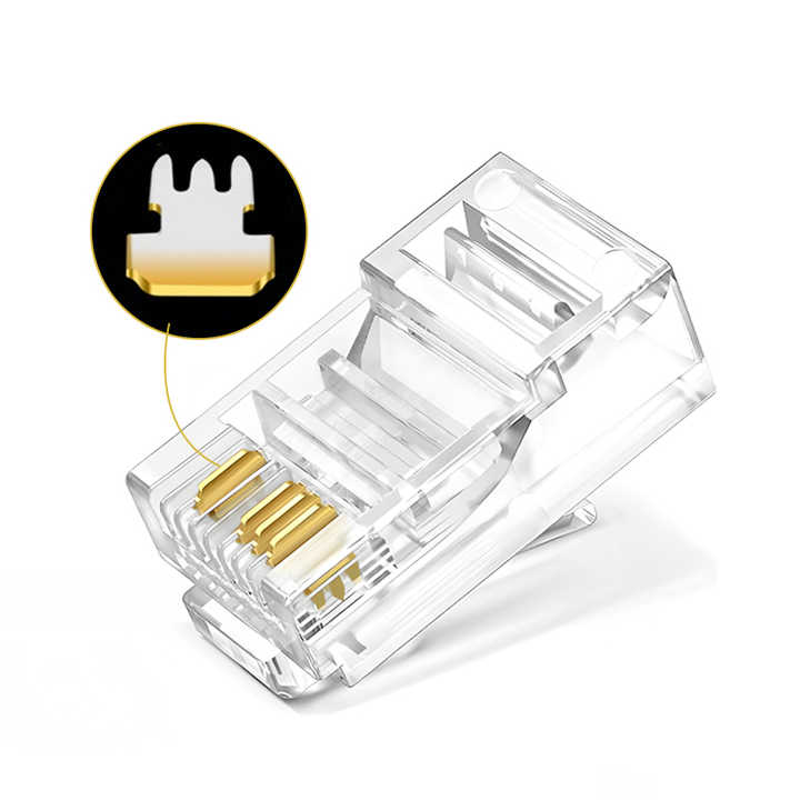 Wholesale Unshielded Gold-plated 8P4C 4-core Crystal Head Network ...