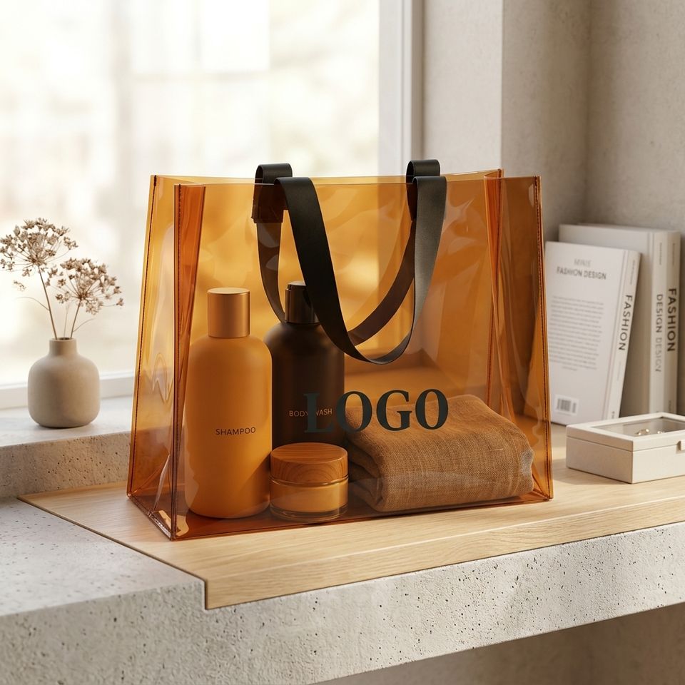 Custom Size Color Transparent PVC Tote Bags with Brand Logo Print ...