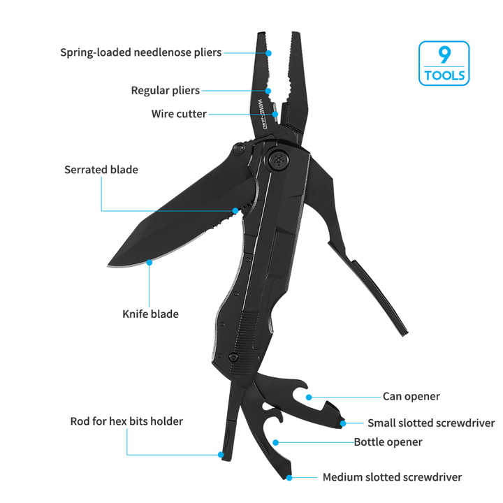 9in1 Custom Multi Tool Pliers - Ultimate Outdoor Utility