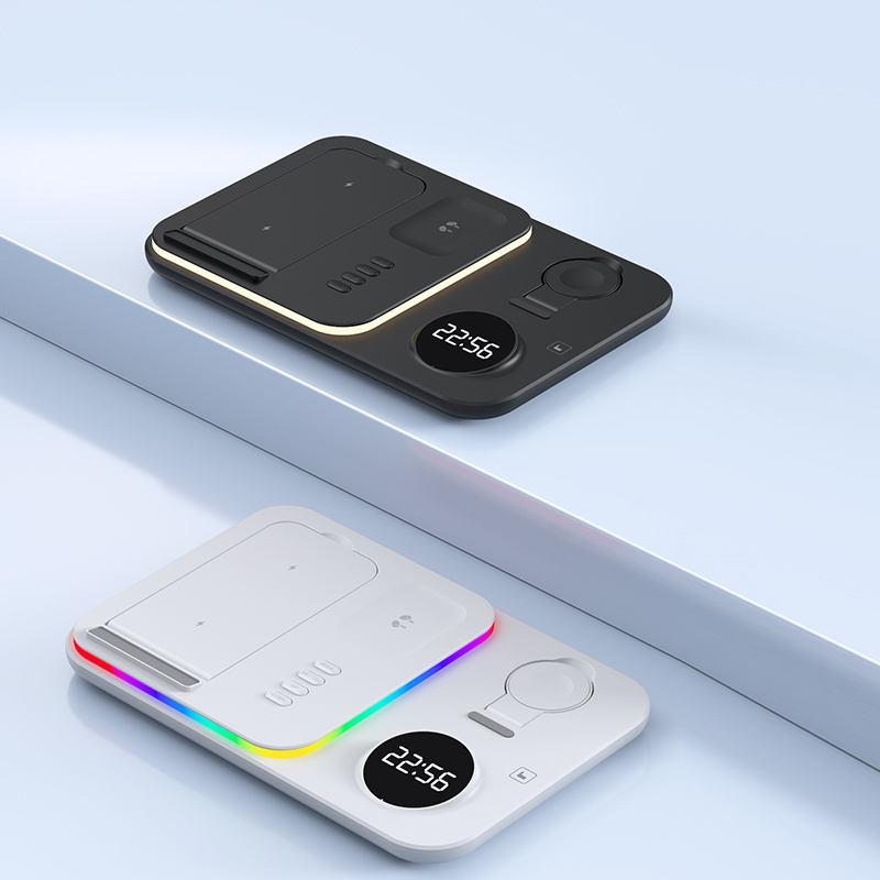 RGB Colorful Foldable Wireless Charger Alarm Clock Stand for iPhone ...