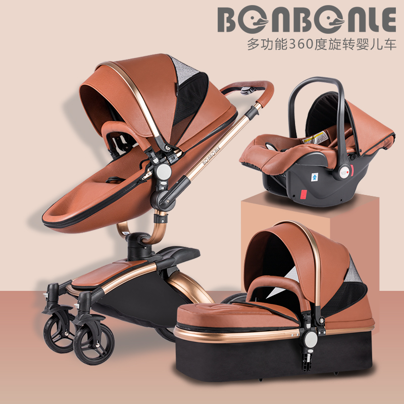 Lightweight Foldable Baby Stroller - 3 in 1 Design