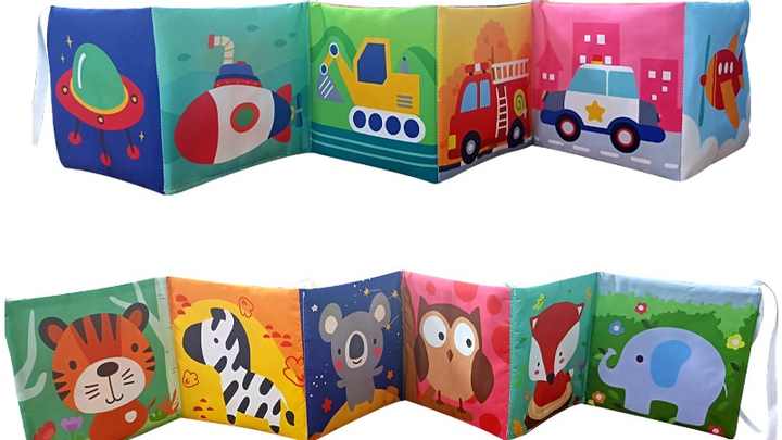 Baby Visual Crinkle Noise Making Toys - Soft Book for 6-12 Months