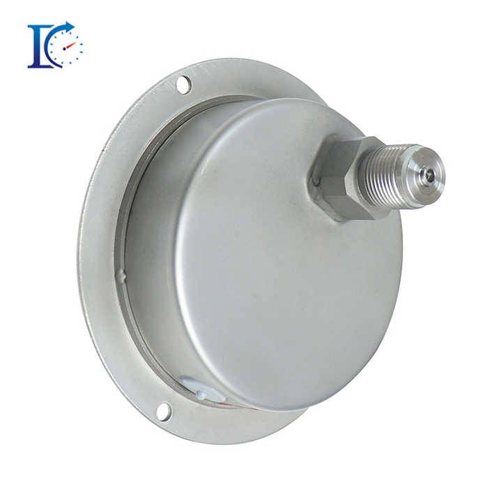 Corrosion Resistance Axial Edge Manometer 100mm Stainless Steel Connection High Accuracy ...