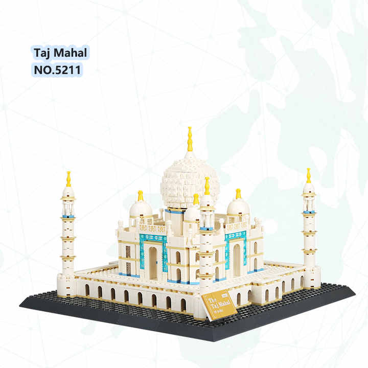 Building Series Attraction 5211 Taj Mahal Model Kids Unisex Educational Building Block Plastic ...