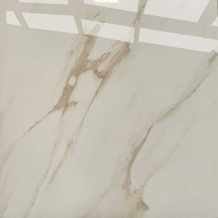 White Glossy Marble Floor Tiles - Premium Gres Porcellanato