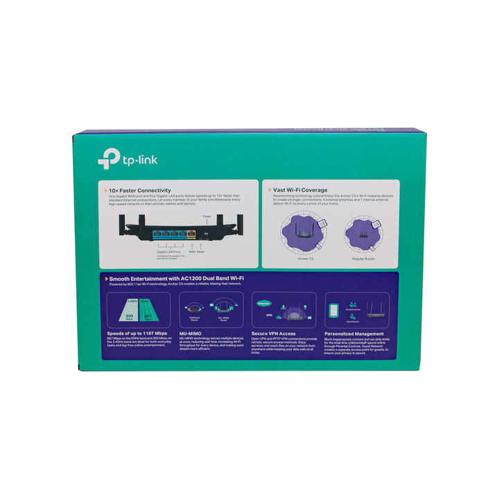 TP-Link Archer C5 4K/HD Streaming Optimized Router with Firewall VoIP ...