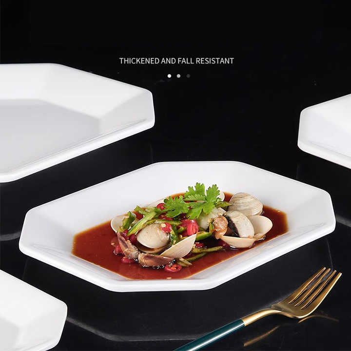 Wholesale Restaurant A5 White Unbreakable Melamine Octagon Shaped ...