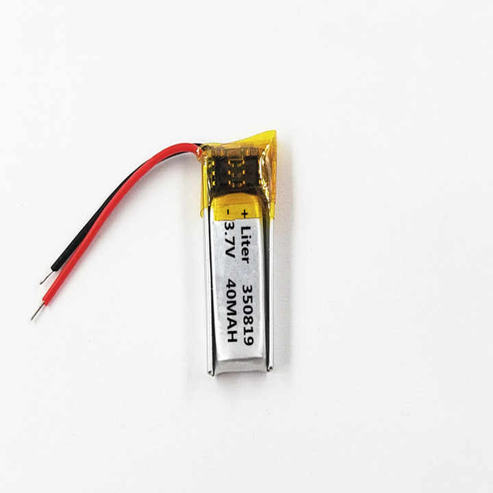 350819 3.7V 40mah Rechargeable Li Polymer Battery - 500 Cycles
