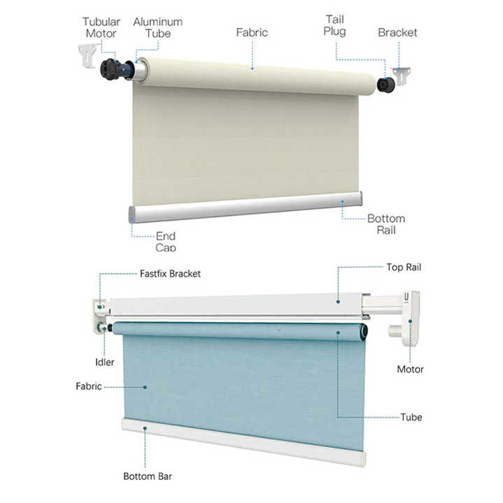 Manual Blinds Shades Customized Size Rolling Roller Blinds for Window ...