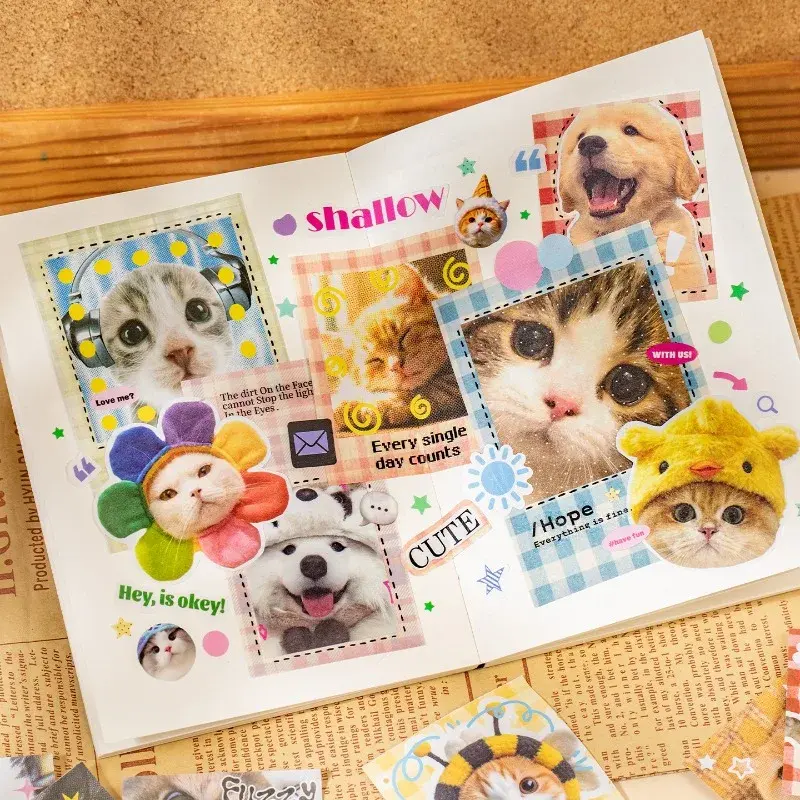 Cute Cat Face Sticky Note Sticker Kawaii Memo Pad for Journaling ...