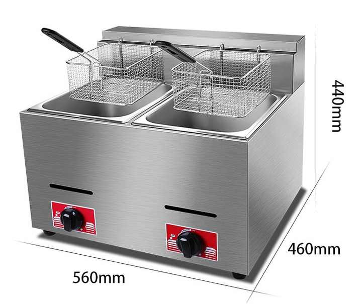 commercial Counter Top double Tank 2 Basket Stainless Steel Commercial ...