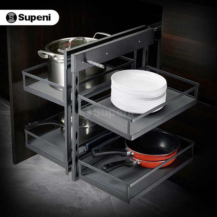 Supeni Kitchen Cabinet Soft Close Pull Out Magic Corner Basket