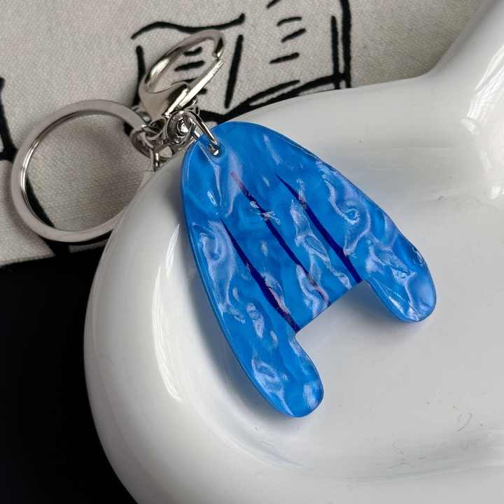 Custom Swimming Pool Keychain Wavy Keychain Decorations Car Key Ring ...