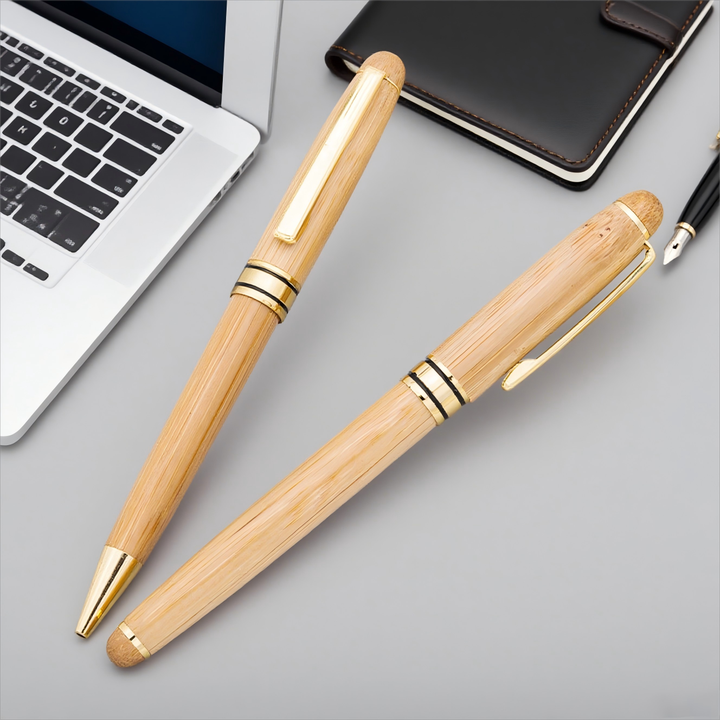 Eco-friendly Wood and Bamboo Ballpoint Pen with Logo Bulk Stocked Wholesale Walnut Maple Wooden ...