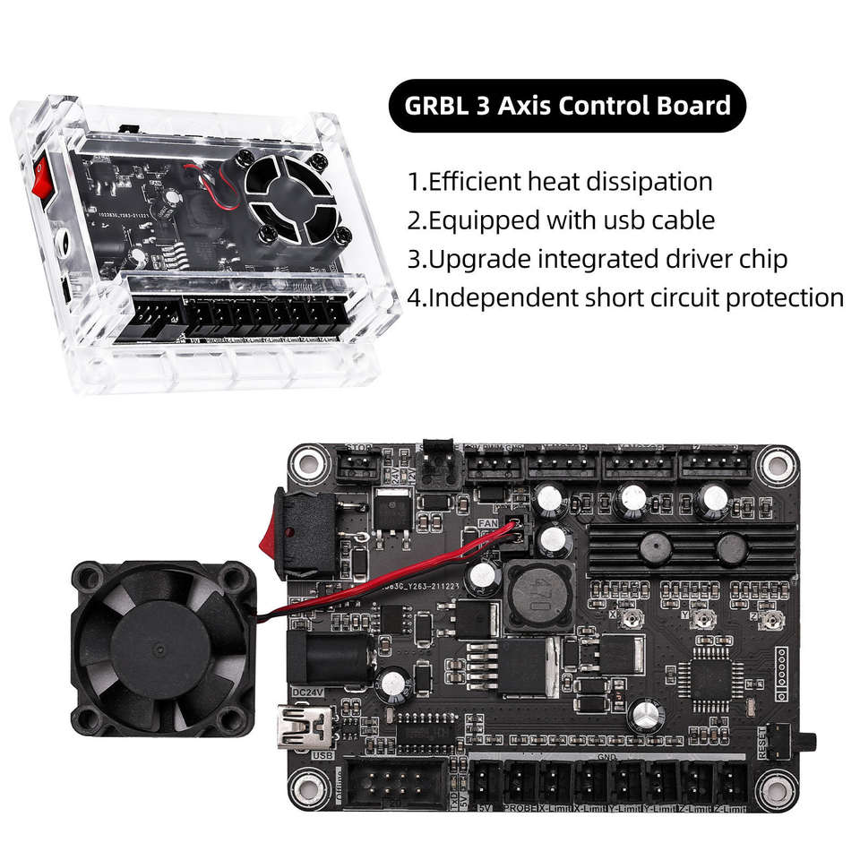 GRBL Three-axis Control Board USB for Laser Engraving Machine DIY Small ...