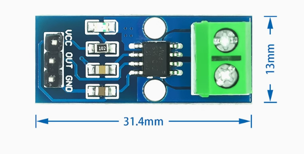 ACS712 20A Hall Effect Current Sensor Module & Battery Current Sensor - OEM