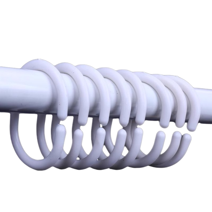 12-pcs Modern C-shape Hooks Single-type Pp Material For Bathroom Shower ...