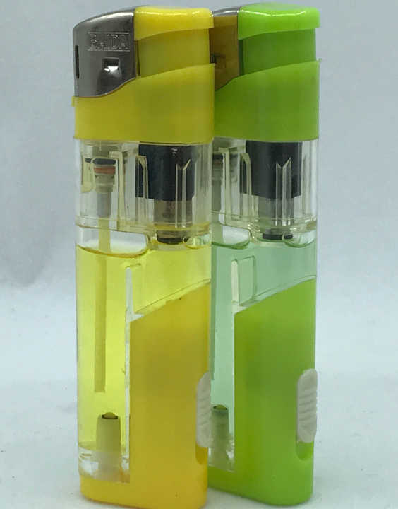 Plastic Refillable Gas Electric Five Colours Lighter with LED