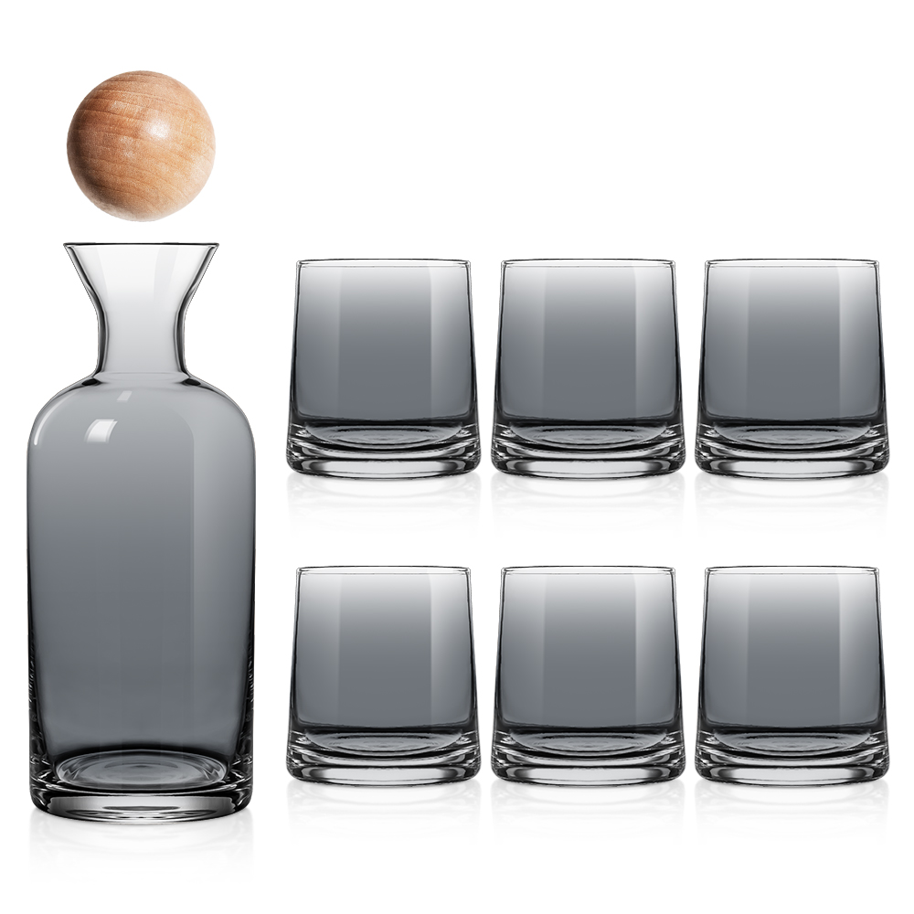 Multifunctional Water Pitcher Set Whisky Decanter with Glasses and Wood ...