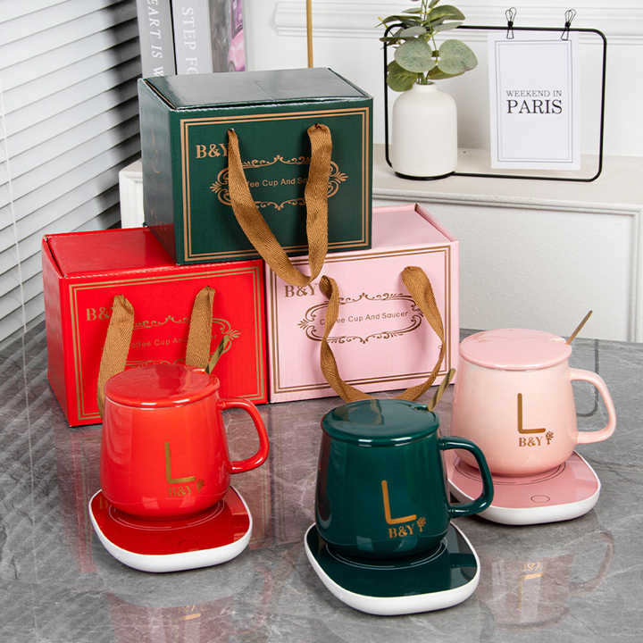 Xp-promos Custom Logo USB Office Home Gift - Smart Ceramic Warmer Cup ...