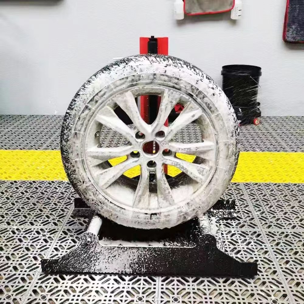 Car Tire Washing Placement Rack Rotary Rolling Tool Wash Wheel Washing ...