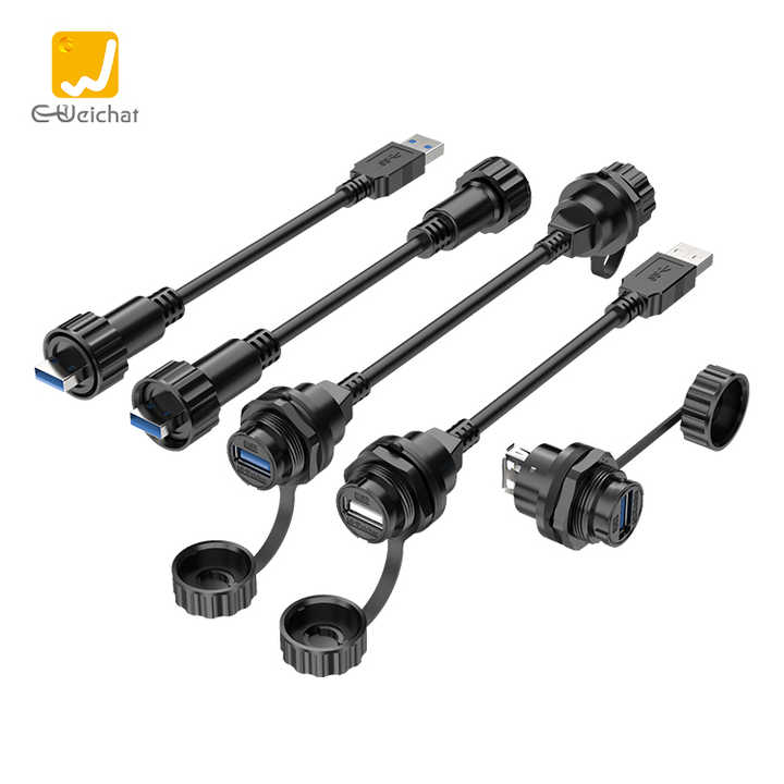 E-Weichat Waterproof USB Industrial Plug - EU-USB Series IP67 Male ...