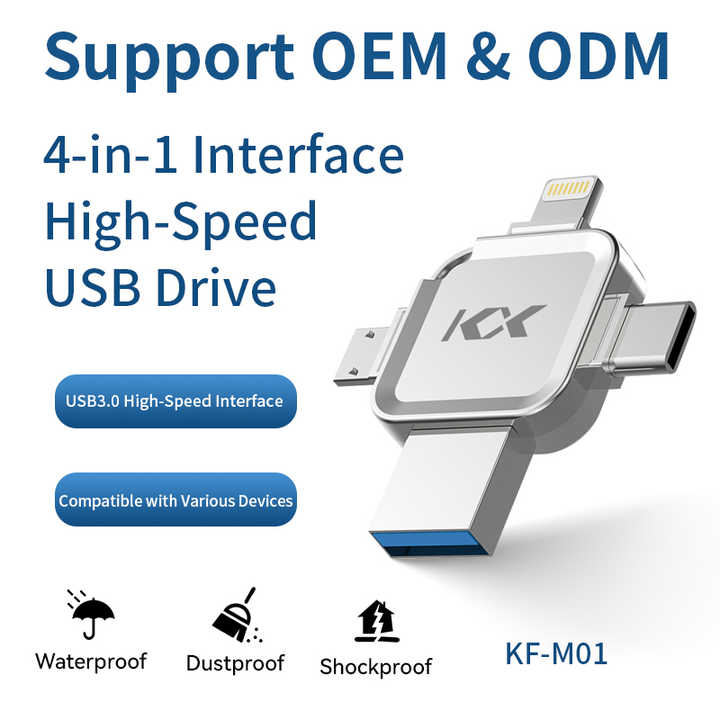 4 in 1 Multi-function OTG USB3.0 Type-C Micro USB Flash Drive Aluminum ...