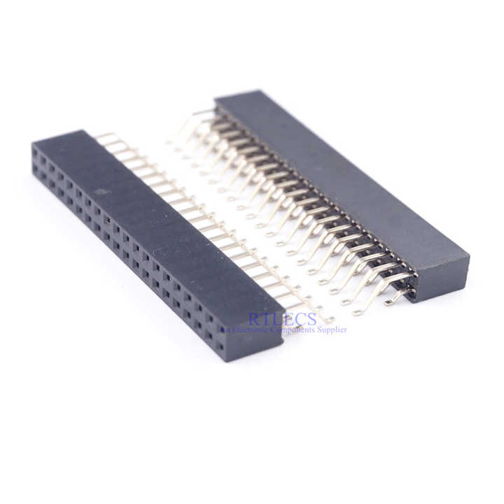 SMT PCB Female Header 2.54 Mm 2x20 Pin Dual Row Right Angle